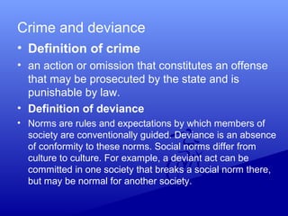 Crime and deviance | PPT