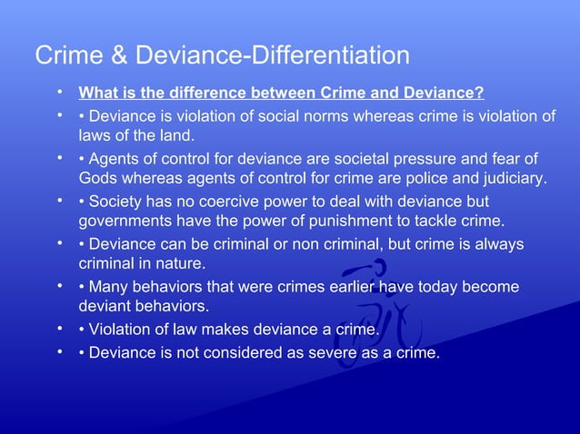 Crime and deviance | PPT | Crime & Harmful Acts to Individuals, Society ...