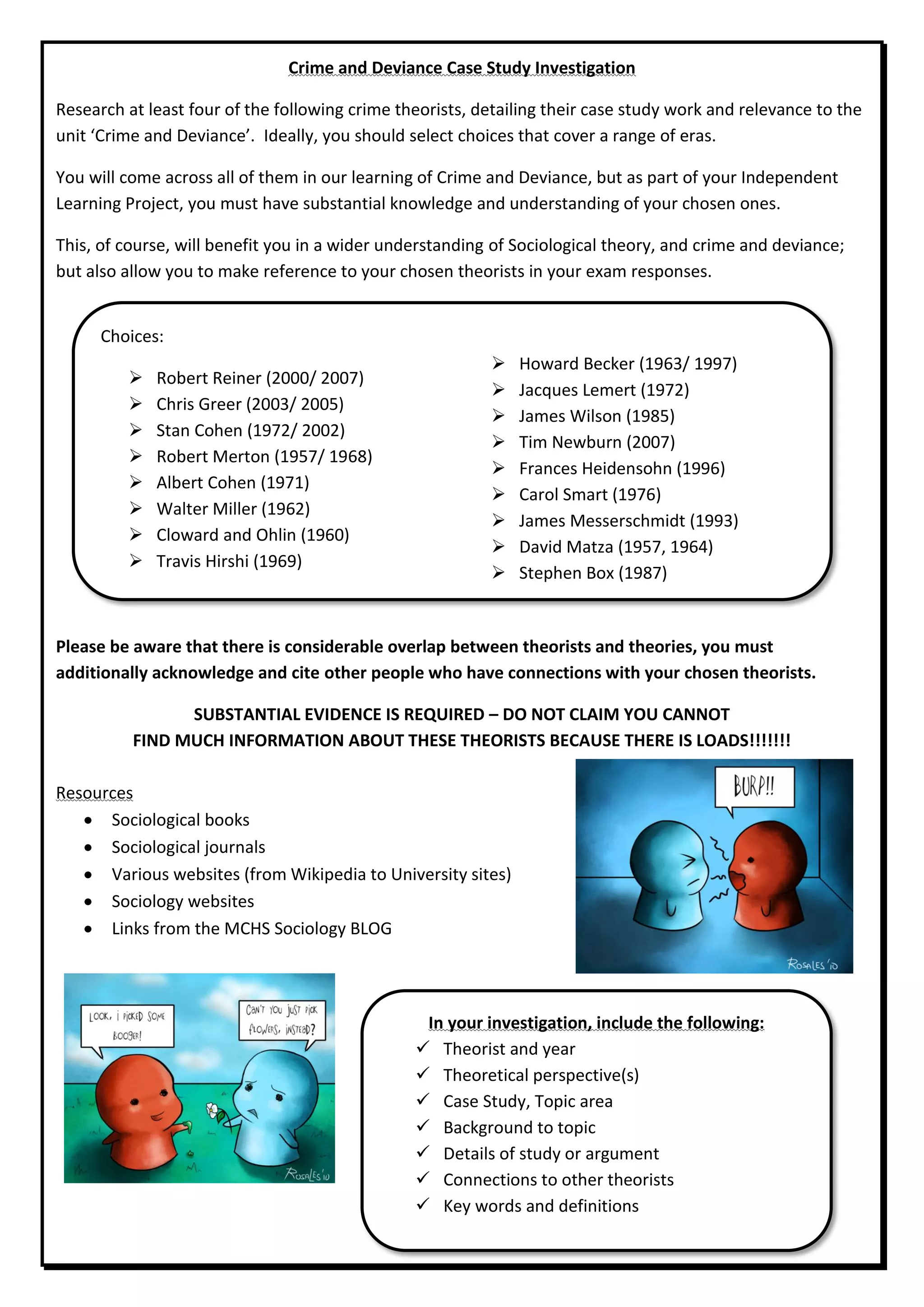 Crime and deviance case study investigation | PDF