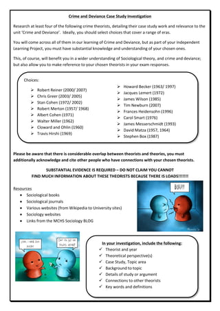 Crime and deviance case study investigation | PDF