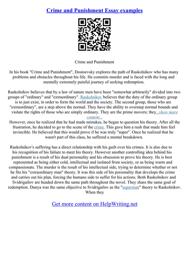 Crime And Punishment Essay | PDF