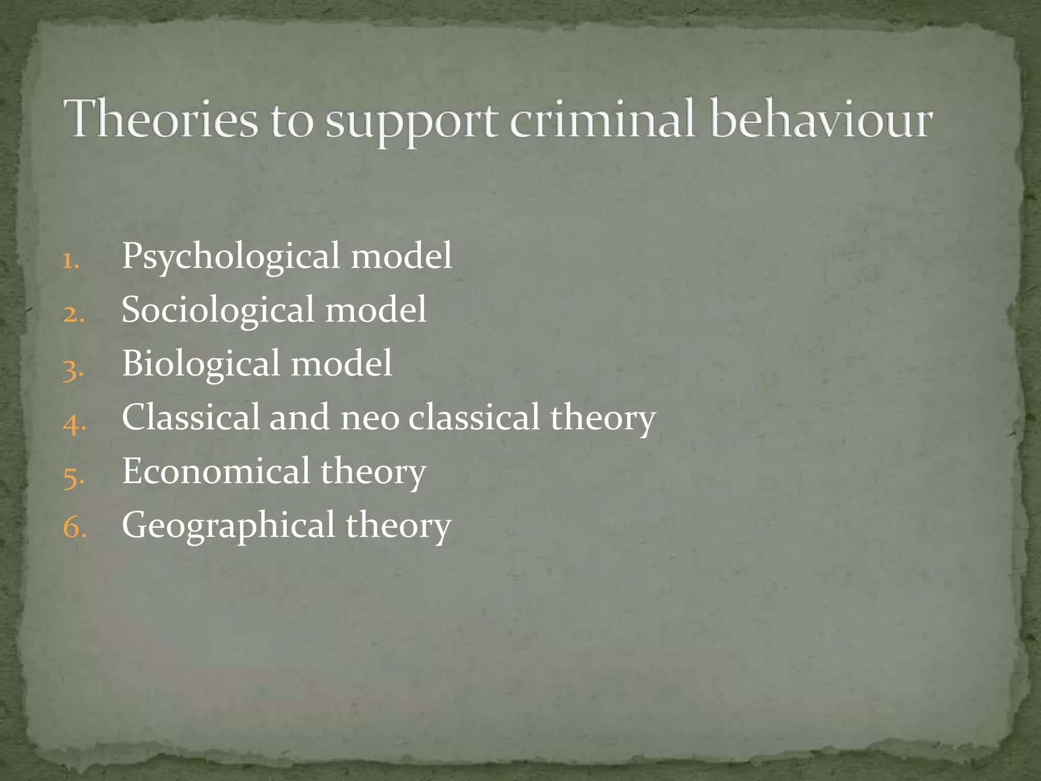 Crime and society criminal theories | PPTX