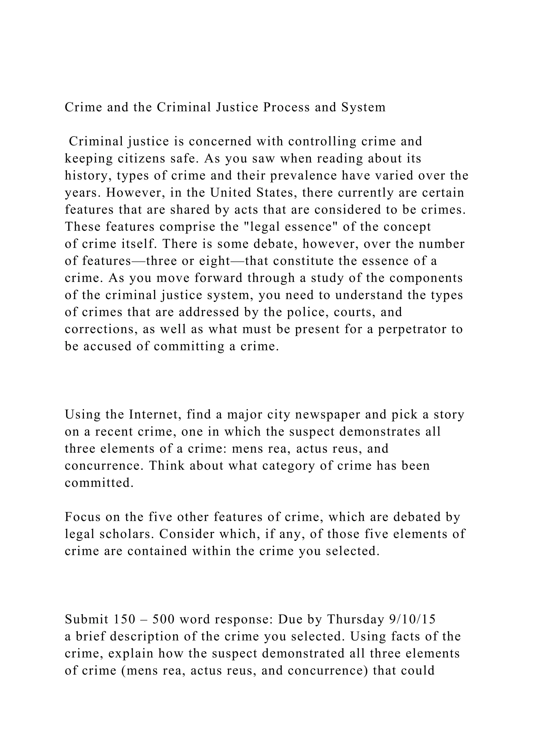 Crime And The Criminal Justice Process And System Criminal Jusdocx