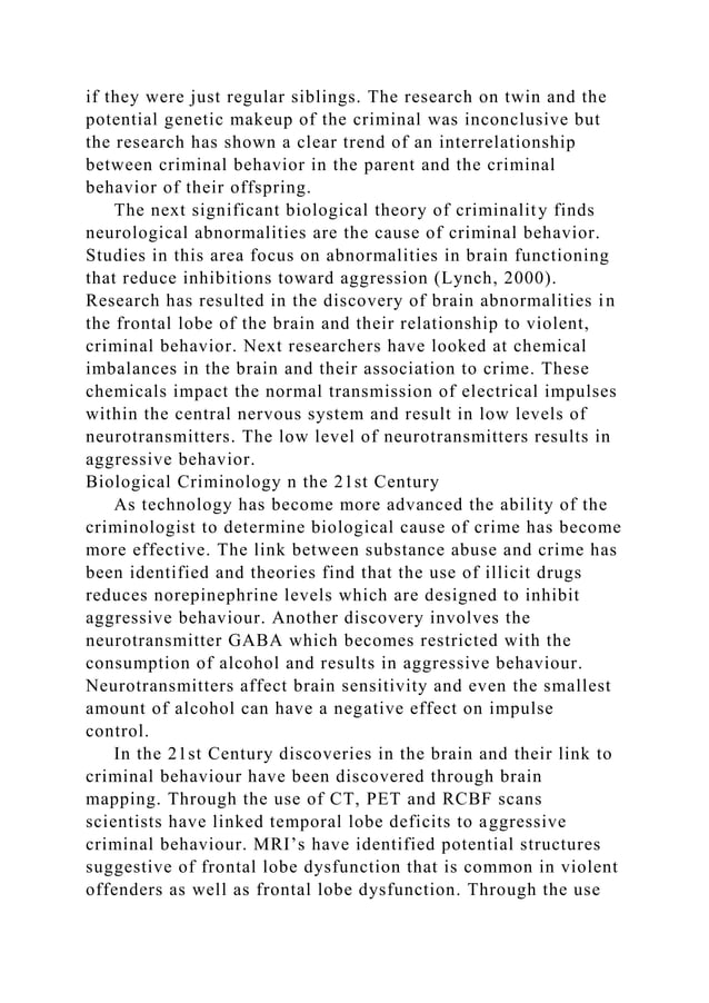 Crime Causation Theories of Crime Caus.docx | Crime & Harmful Acts to ...