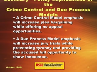 Crime Control and Due Process in the United States | PPT