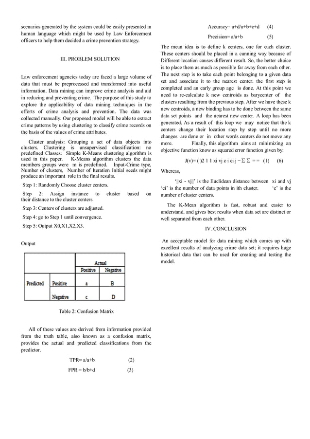 Crime Data Analysis, Visualization and Prediction using Data Mining | PDF