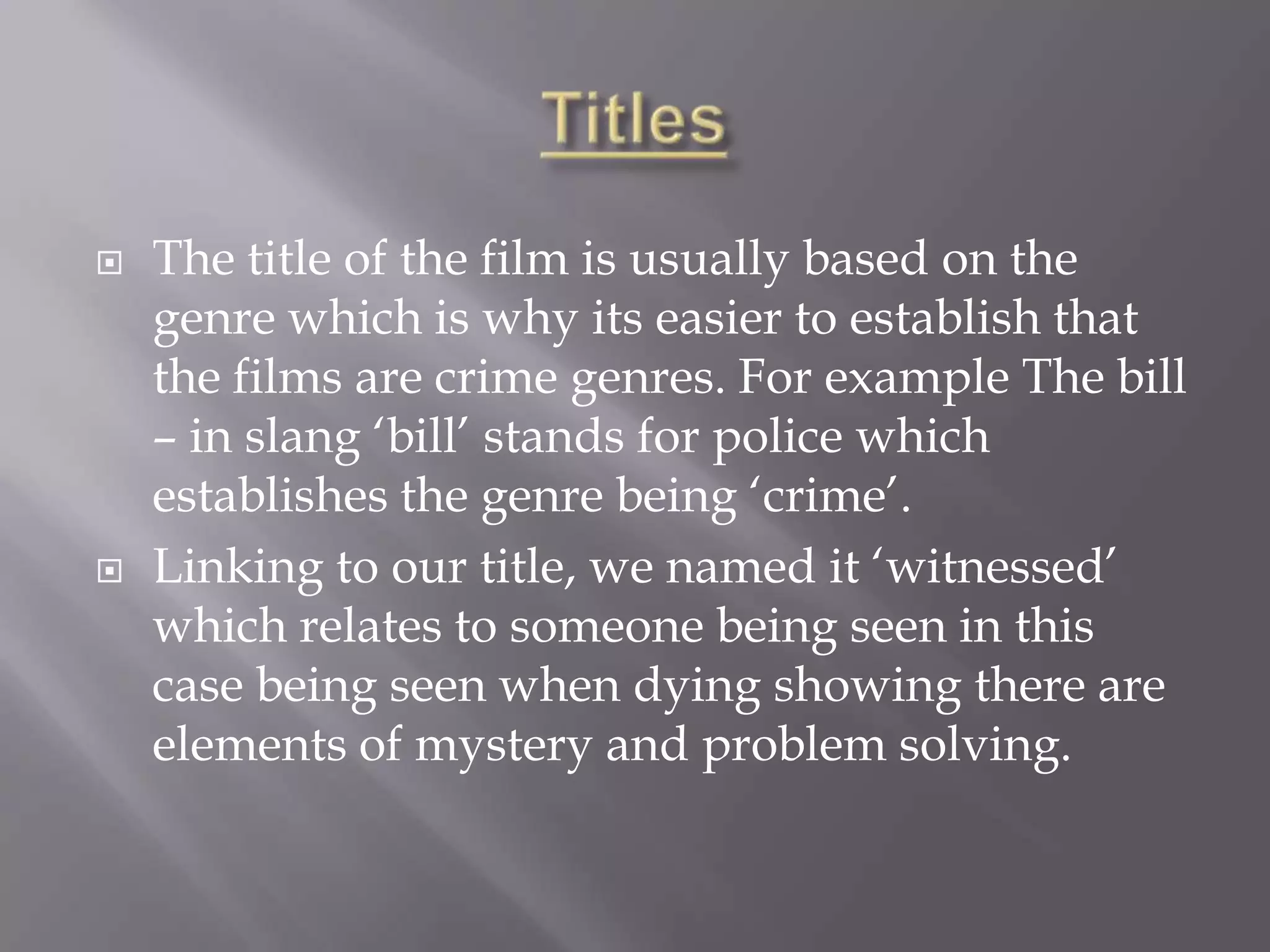 Crime dramas | PPTX