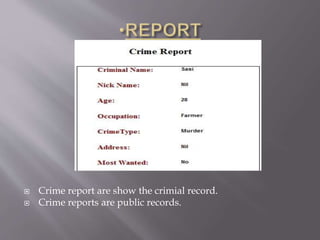 Crime file system | PPTX