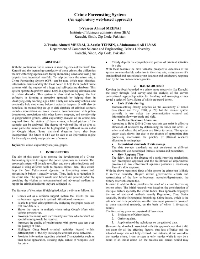 Crime forecasting system for soic final | PDF