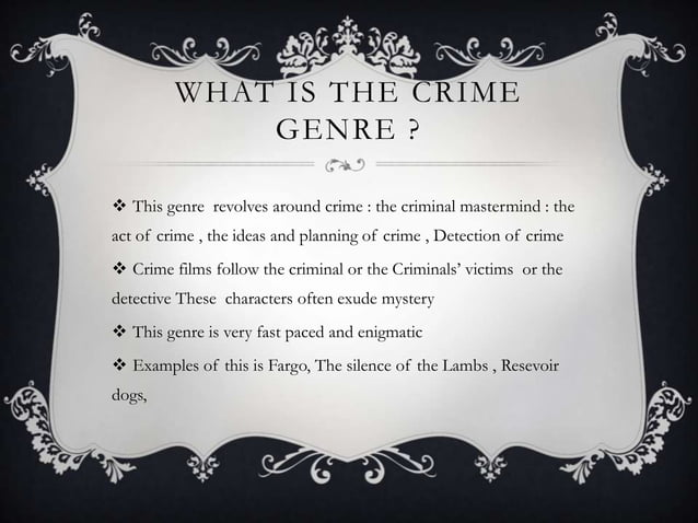Crime genre | PPTX