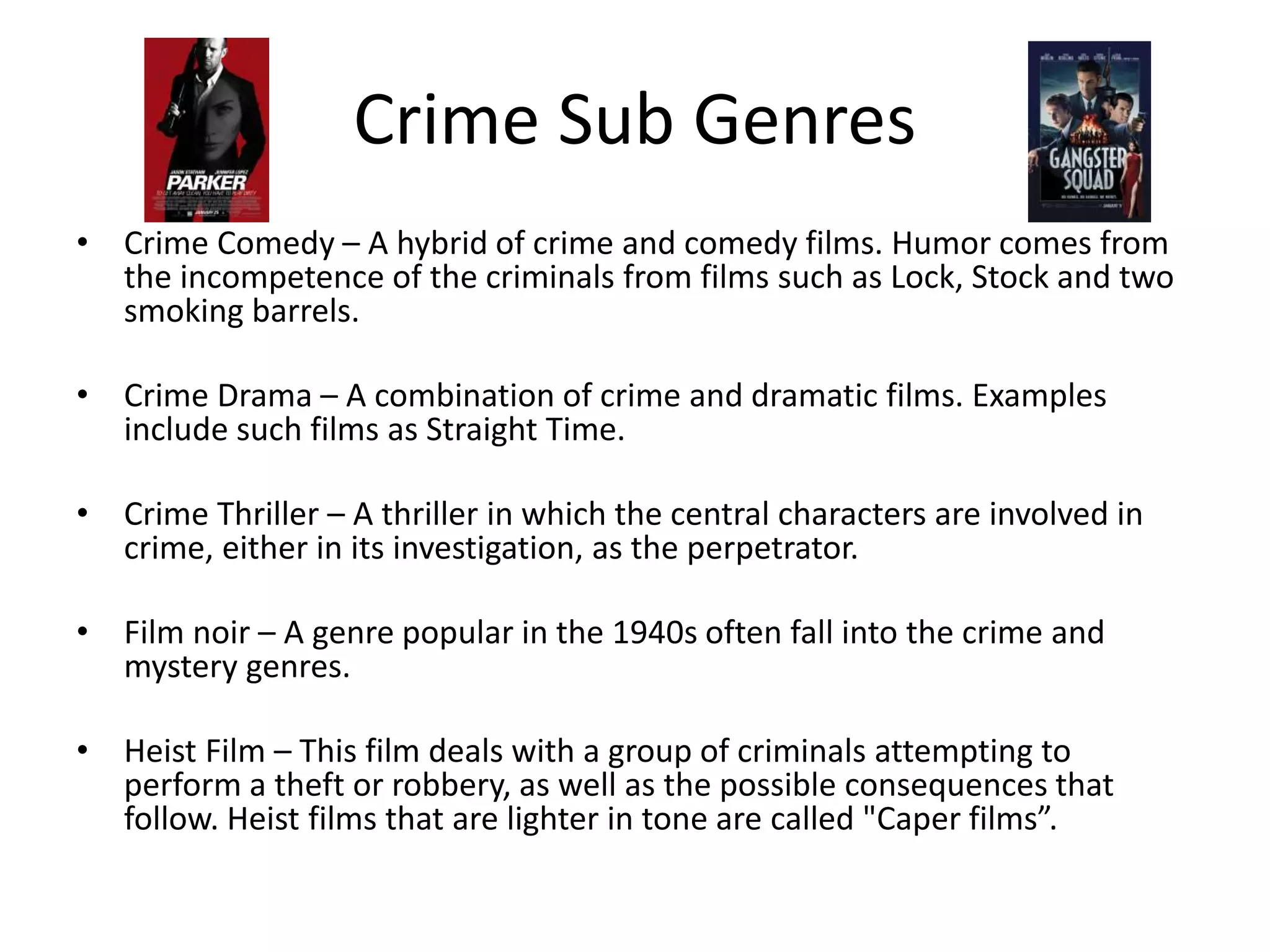 Crime Genre Timeline | PPT