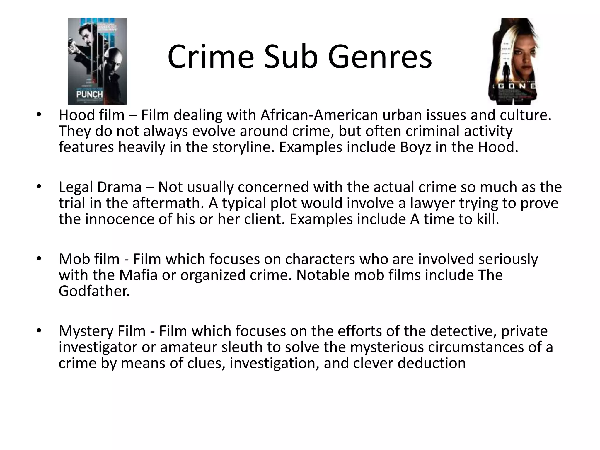 Crime Genre Timeline | PPT
