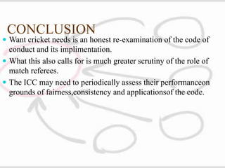 Crime in cricket | PPTX