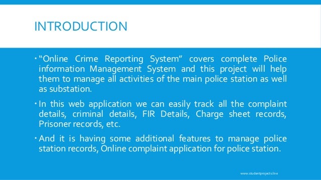 Online Crime Report Information System | PPTX