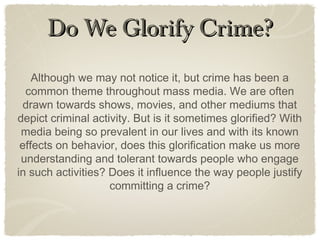 Crime in mass media | PPT