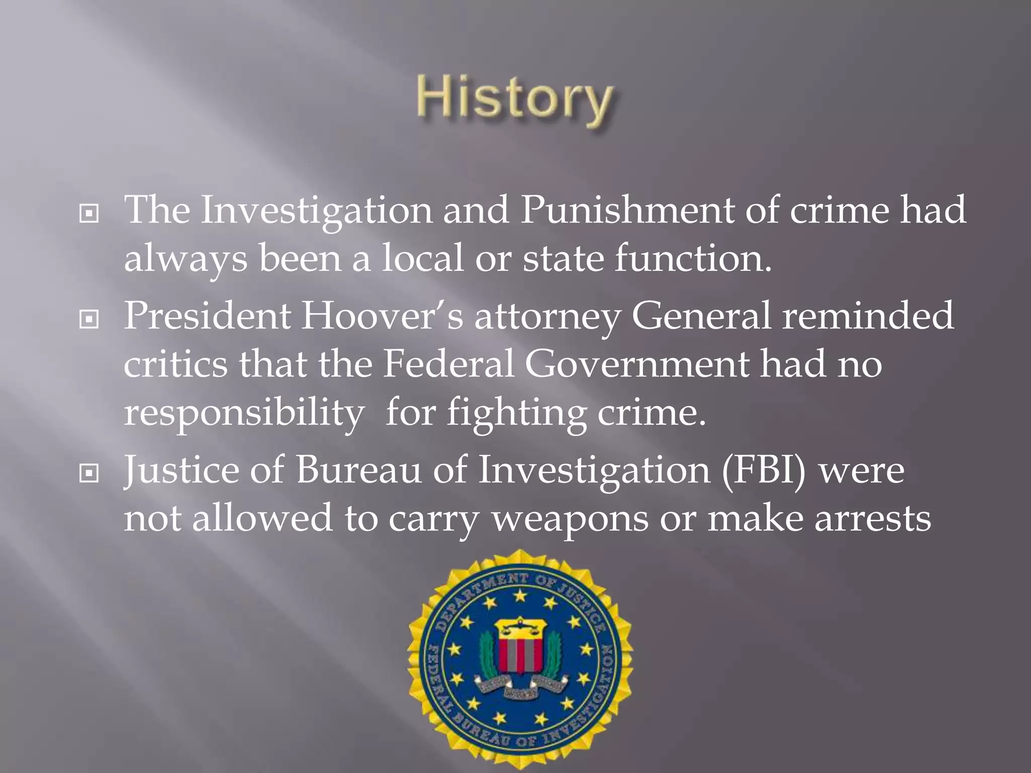 Crime In The 1930’S By Sebastian Weedon | PPTX