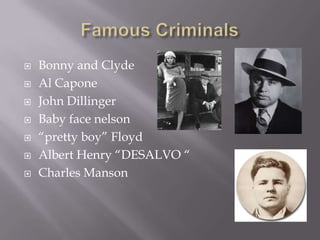 Crime In The 1930’S By Sebastian Weedon | PPTX