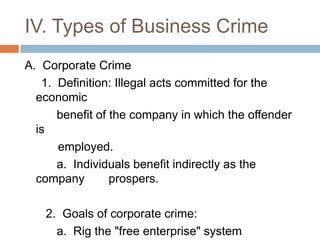 Crime in the Business World | PPTX