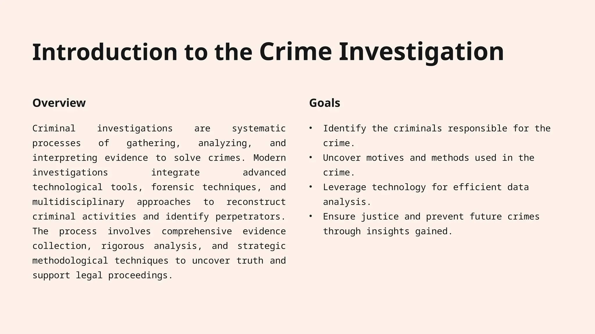 crime invetigation using big data analytic | PPTX
