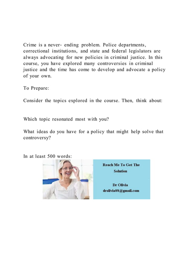 Crime is a never‐ending problem. police departments, correctiona | DOCX ...