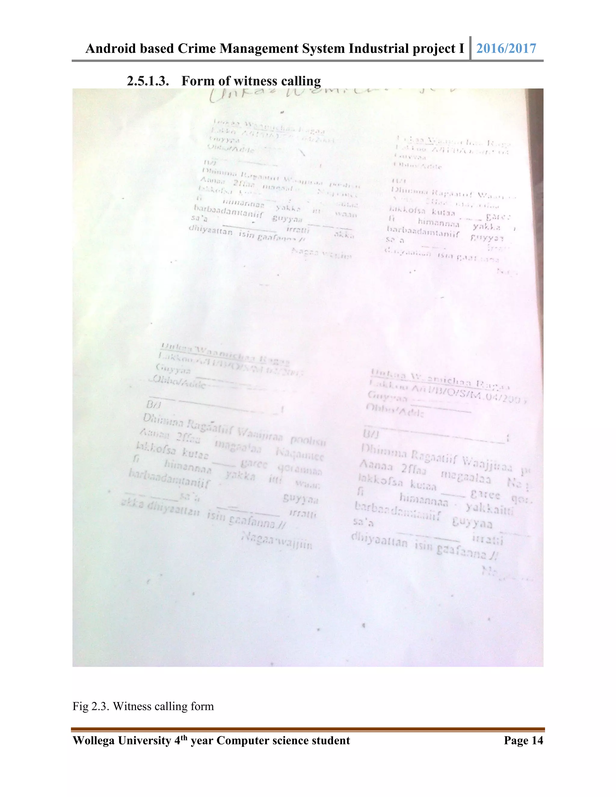 Android based crime managements syetem final year pdf | PDF