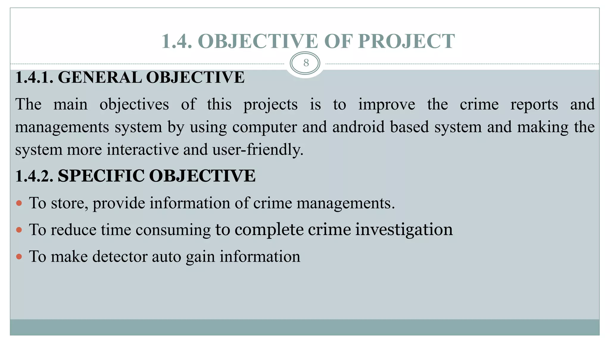 Crime Management System final year project | PPTX