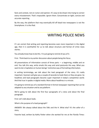 Tips for covering crime news | DOC