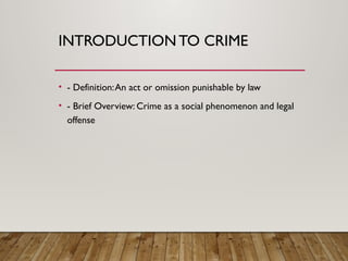 Crime: A sociological Preview for Nurses | PPTX
