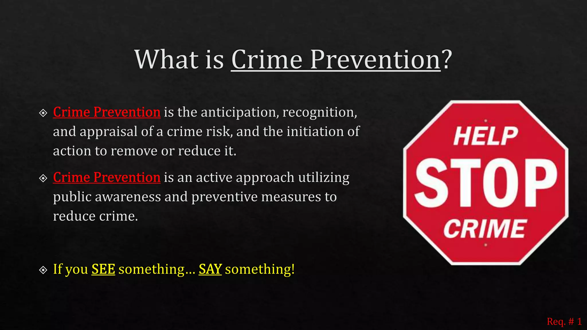 Crime prevention | PPTX