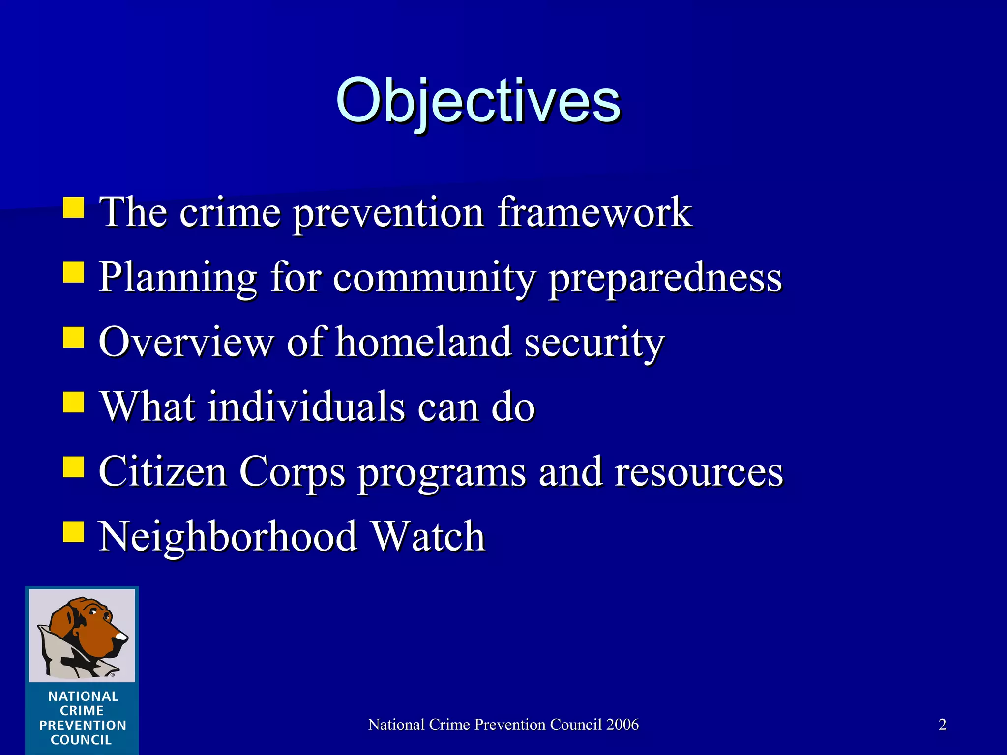 Crime Prevention and Community Preparedness | PPT