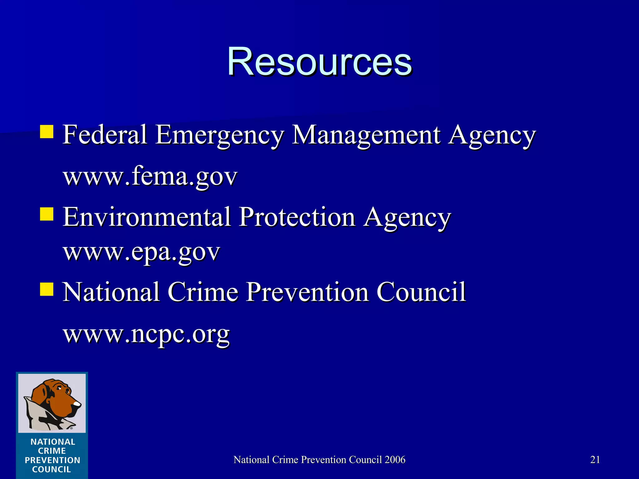 Crime Prevention and Community Preparedness | PPT