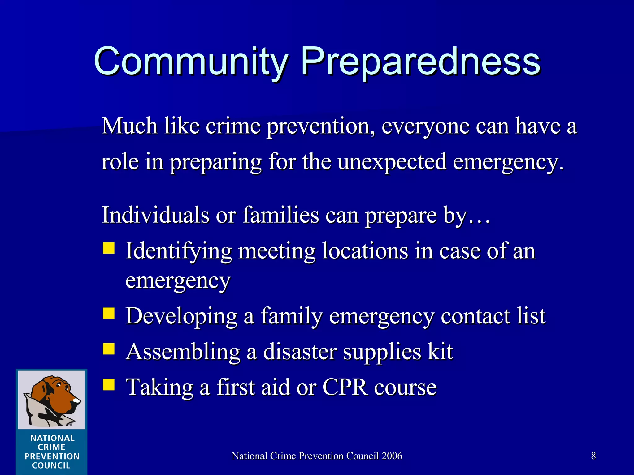 Crime Prevention and Community Preparedness | PPT