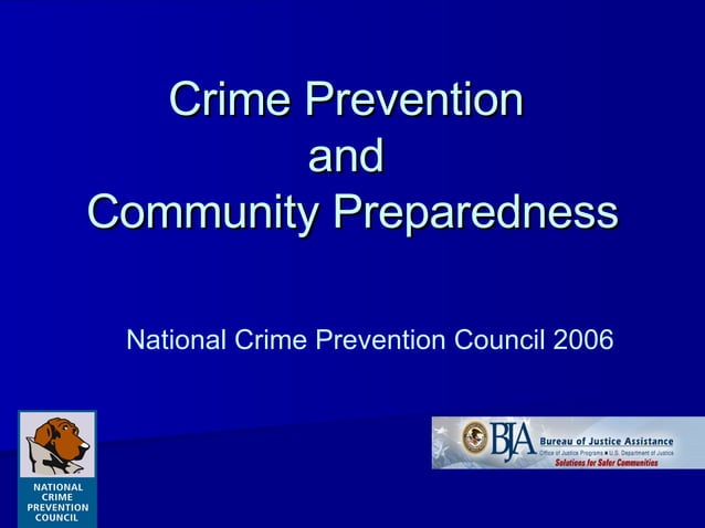 Crime Prevention and Community Preparedness | PPT