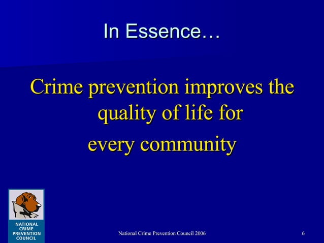 Crime Prevention and Community Preparedness | PPT