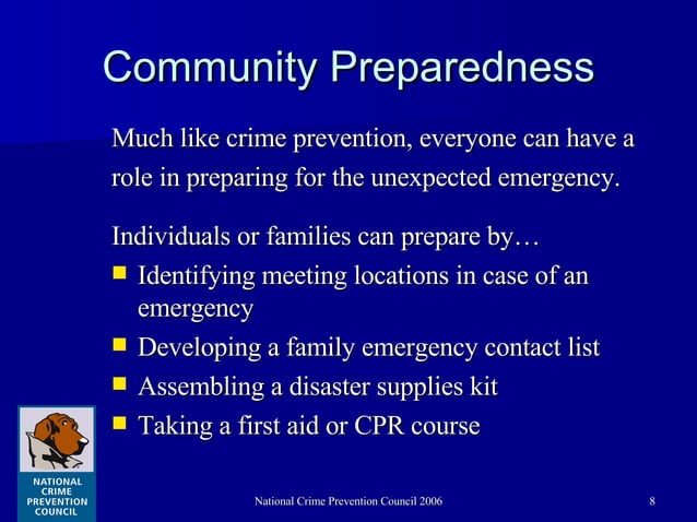 Crime Prevention and Community Preparedness | PPT
