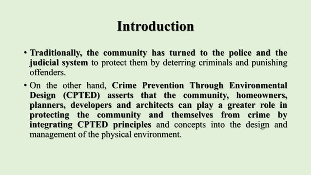 Crime Prevention Through Environmental Design--II | PPTX