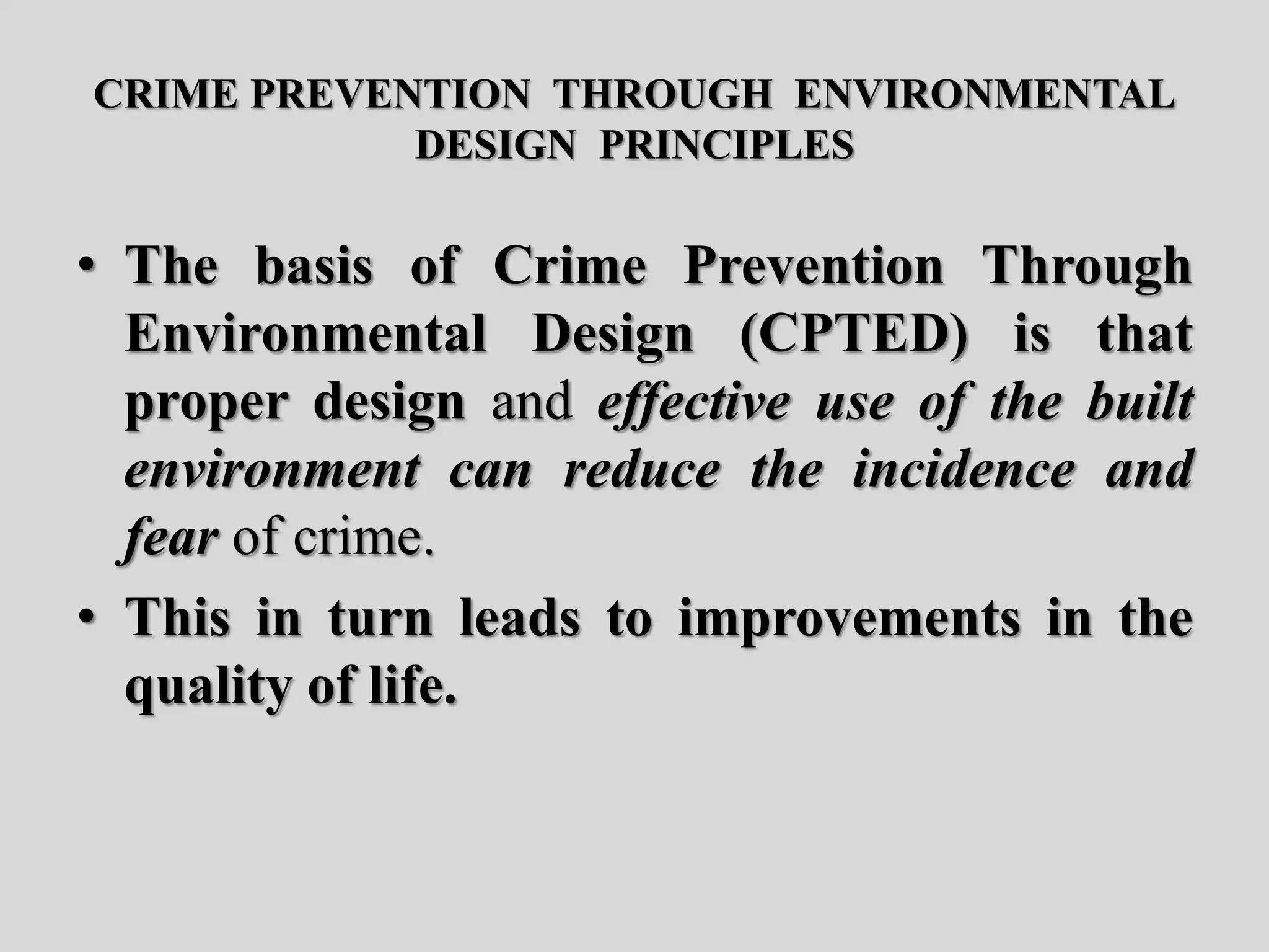 Crime prevention through environmental design I | PPTX