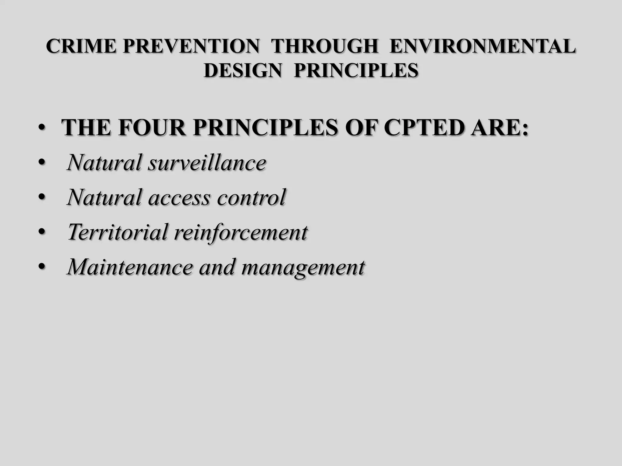 Crime prevention through environmental design I | PPTX