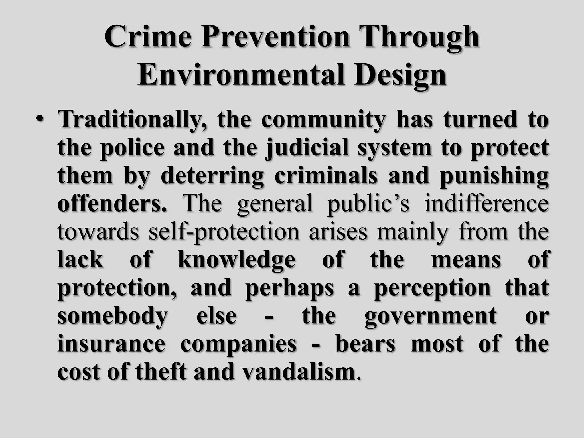 Crime prevention through environmental design I | PPTX