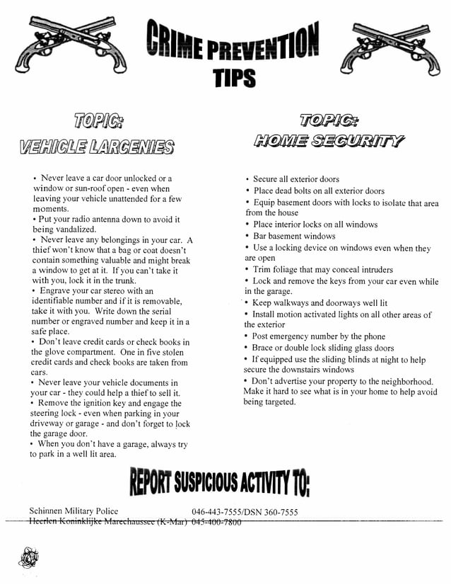 Crime Prevention Tips | PDF
