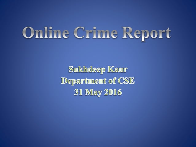 Project Report On Online Crime Management Application | PPTX ...