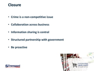 Crime risk management across the consumer goods value chain | PPT