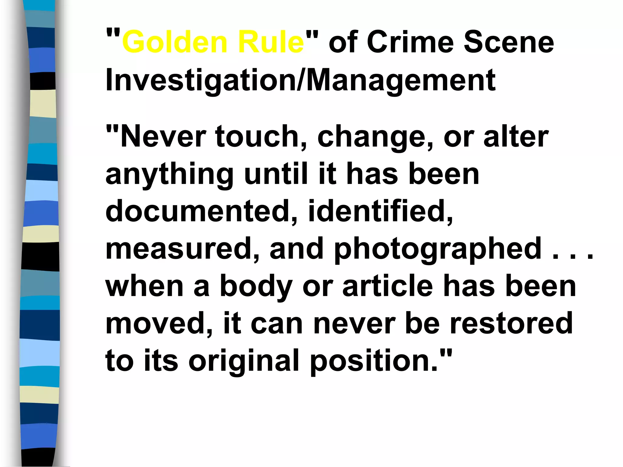 Crime Scenc Investigation Evidence Collection | PPTX