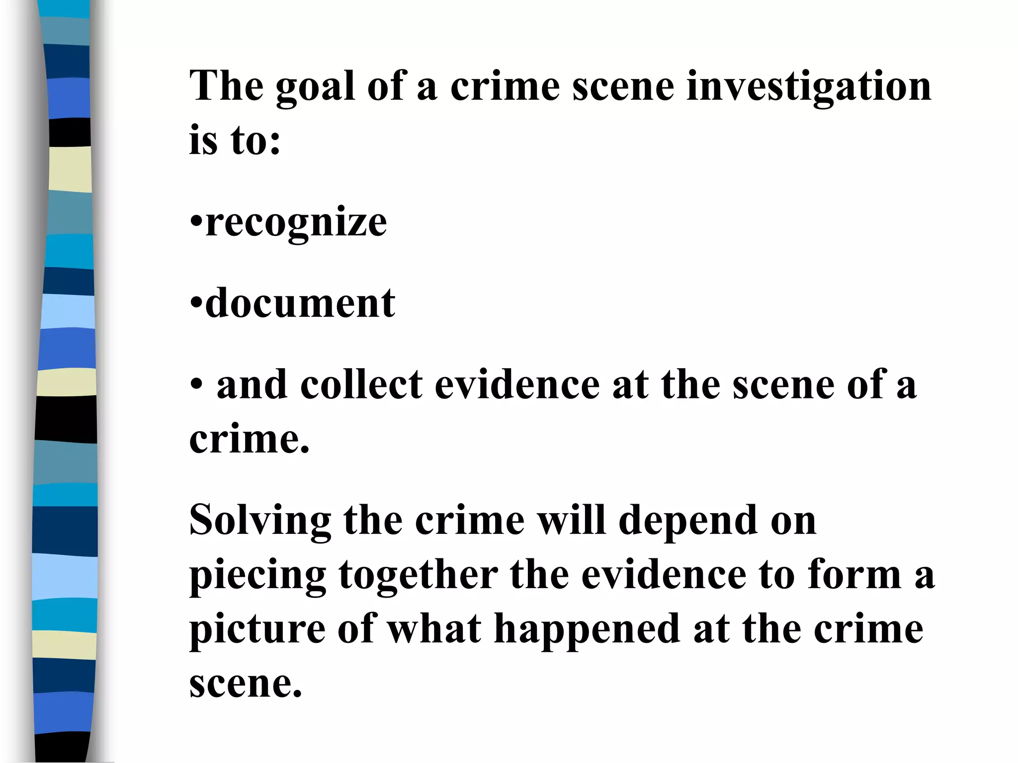 Crime Scenc Investigation Evidence Collection | PPTX
