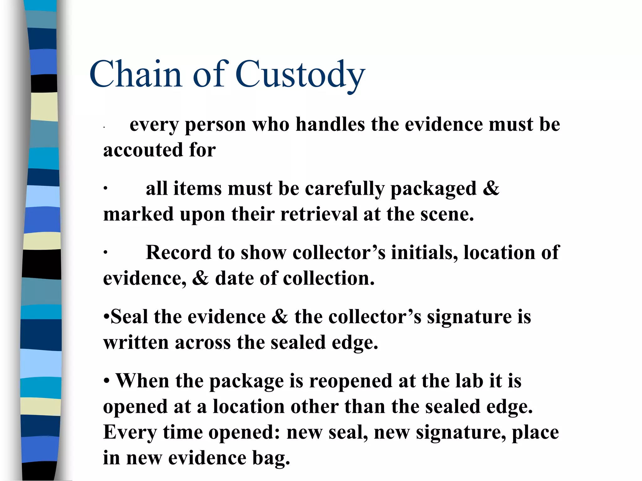 Crime Scenc Investigation Evidence Collection | PPTX