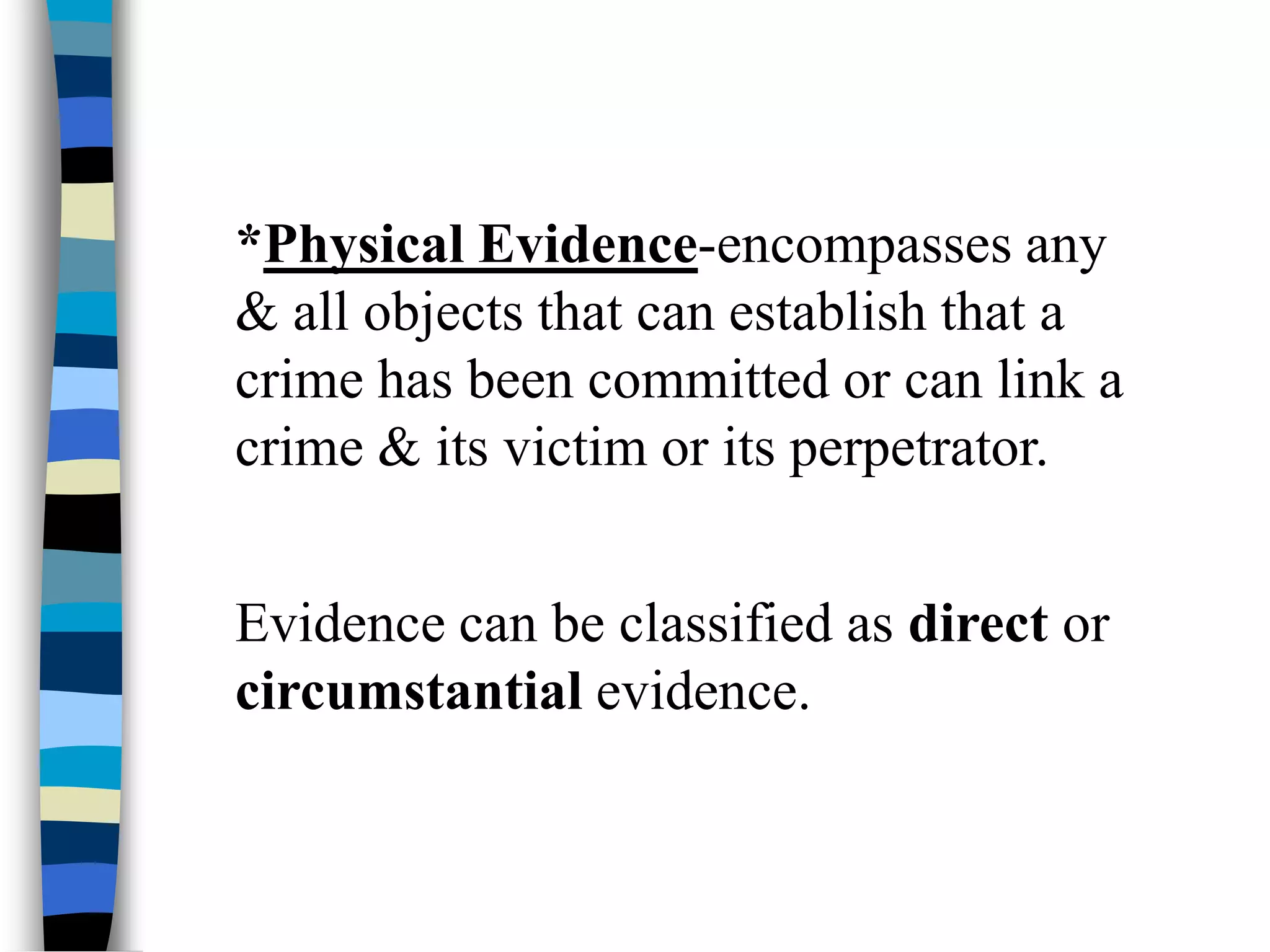 Crime Scenc Investigation Evidence Collection | PPTX