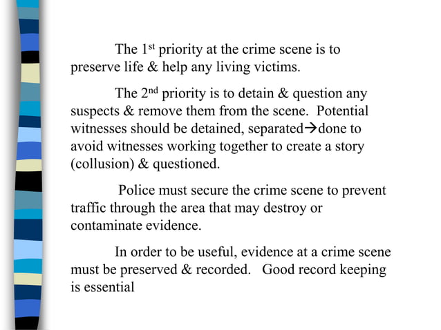 Crime Scenc Investigation Evidence Collection | PPTX