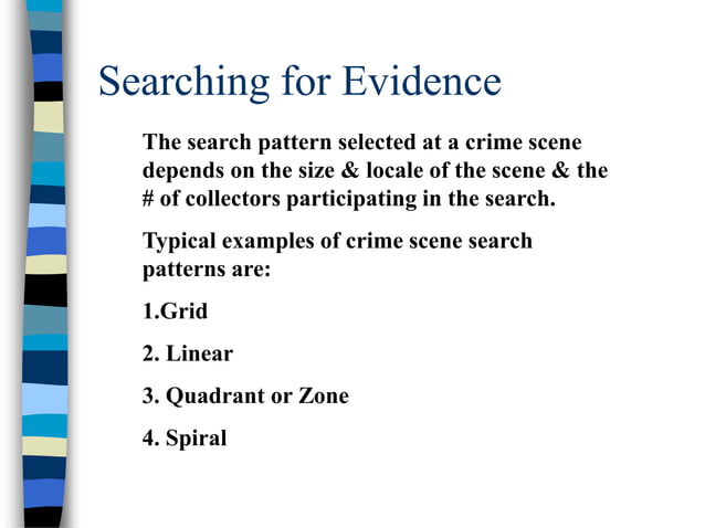 Crime Scenc Investigation Evidence Collection | PPTX