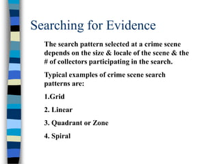 Crime Scene Search Patterns Worksheet