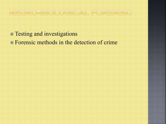 Crime scene and investigation in forensic psychology(final) | PPT